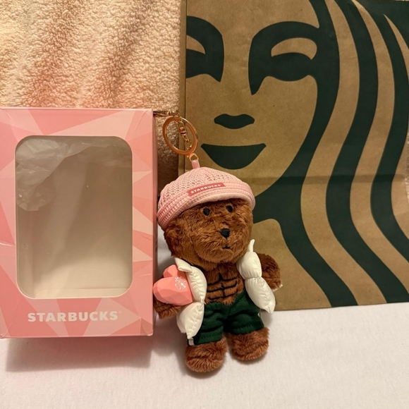 Starbucks | Accessories | Starbucks Bearista Keychain With Pink Hat ...